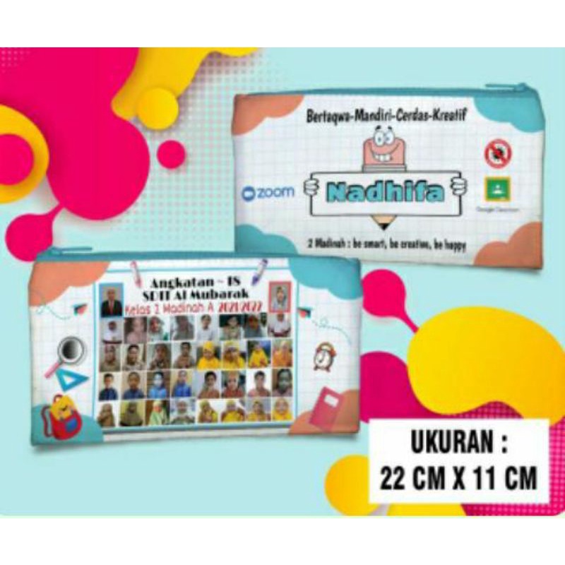 Jual Tempat Pensil Custom Foto Nama Tulisan Model Pipih dan Pouch Harga ...