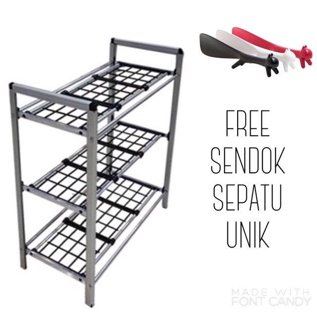 Jual Rak Sepatu Sendal Alumunium 3 Susun Praktis Awet | Shopee Indonesia