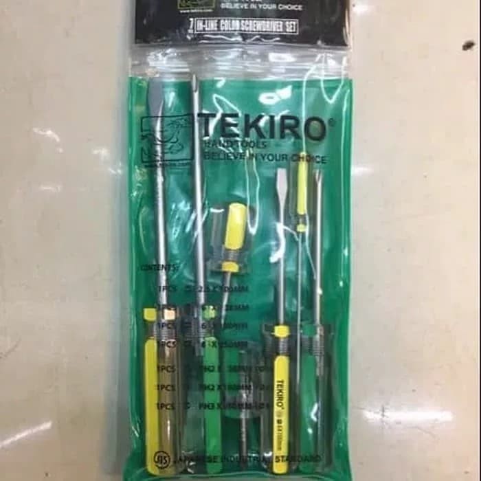 Jual obeng set 7 pcs min dan plus merk tekiro | Shopee Indonesia