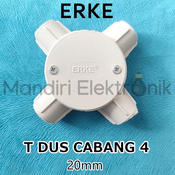 Jual T Dus Cabang 4 Putih 20mm ERKE - Tedus 4 Way 3/4 Sekrup Putih ERKE ...