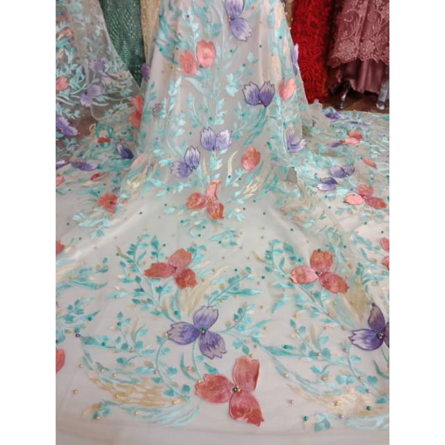 Jual tile bordir motif daun 3D korea | Shopee Indonesia