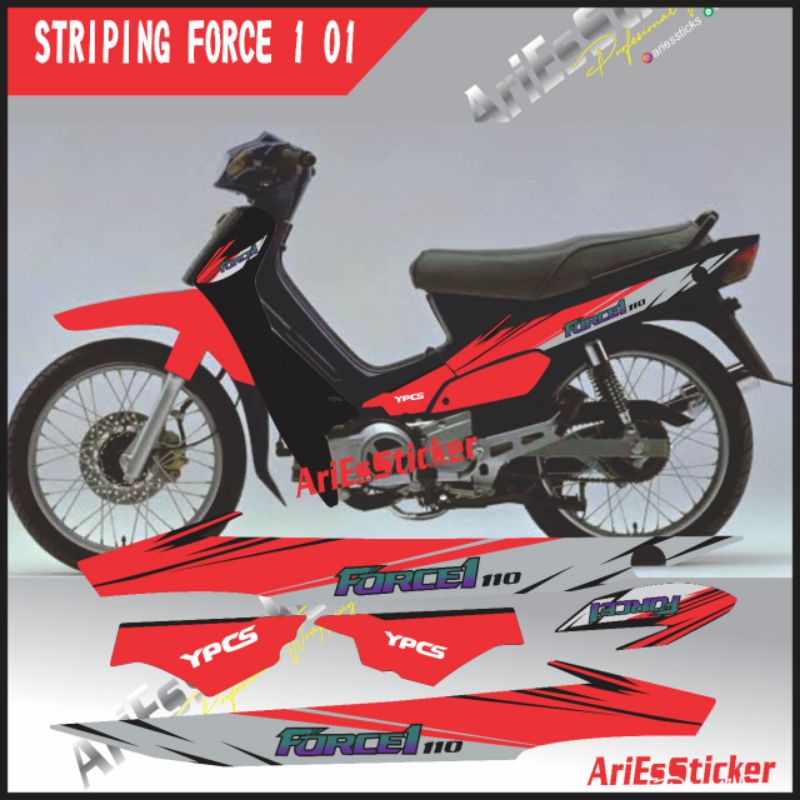 Jual stiker striping Yamaha poswan force 1 110 printing tahan vernis ...