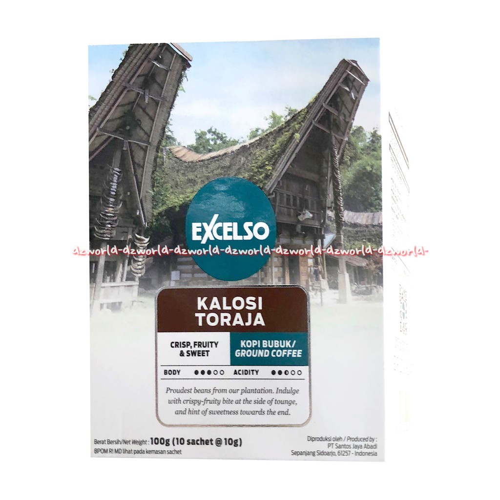 Jual Excelso Kalosi Toraja Kopi Bubuk Ground Coffee 10sachet Ekselso ...