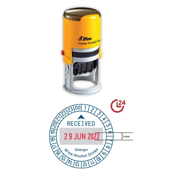 Jual Stempel / Stempel Shiny Round R 542D T24 / Jam / Tanggal / Time ...
