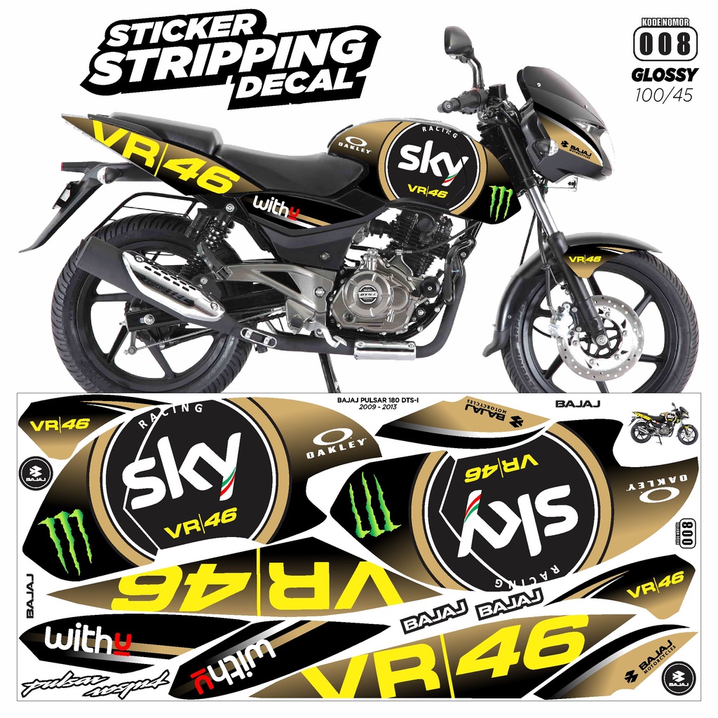 Jual Stiker Striping Decal Bajaj Pulsar 180 DTS I Semifullbody Variasi ...