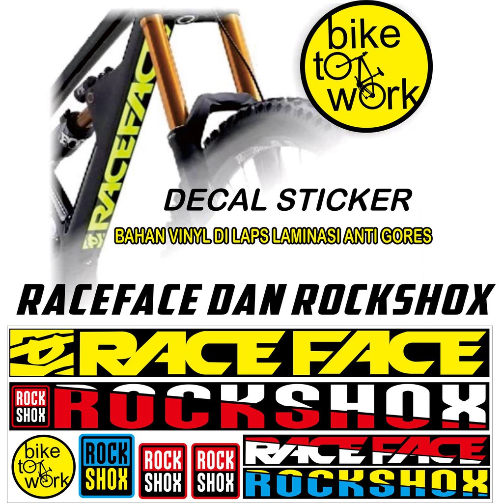 Jual STICKER ALL SEPEDA UNIVERSAL VARIASI RACE FACE ROCKSHOX | Shopee ...