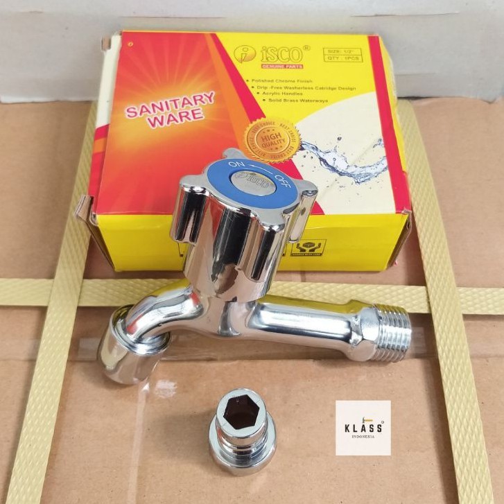 Jual Kran Model Putar Dua Fungsi 1/2" Inch Stainless ISCO Keran Taman ...