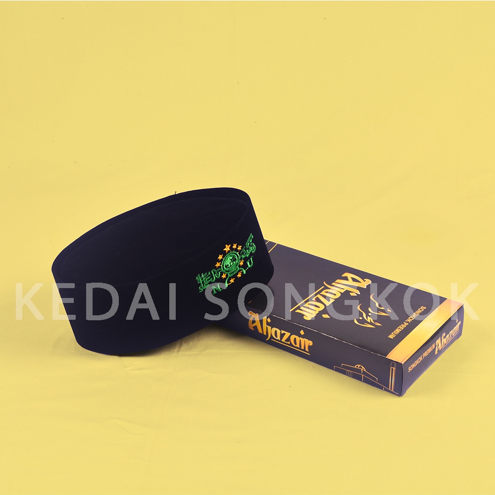 Jual peci hitam logo bordir nu hijau tinggi 9 bahan bludru Contessa ...