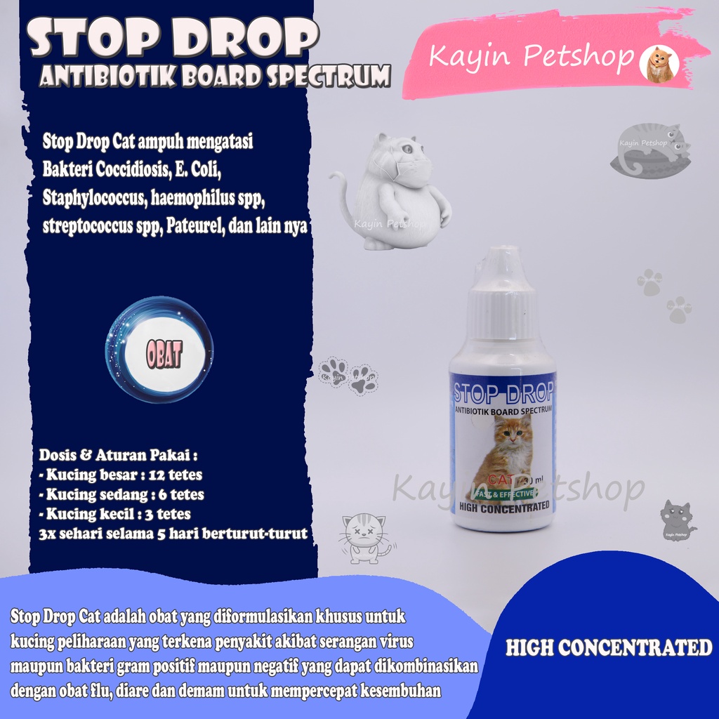 Jual STOP DROP 30ml - AntiBiotik Board Spectrum (antibiotik kucing ...