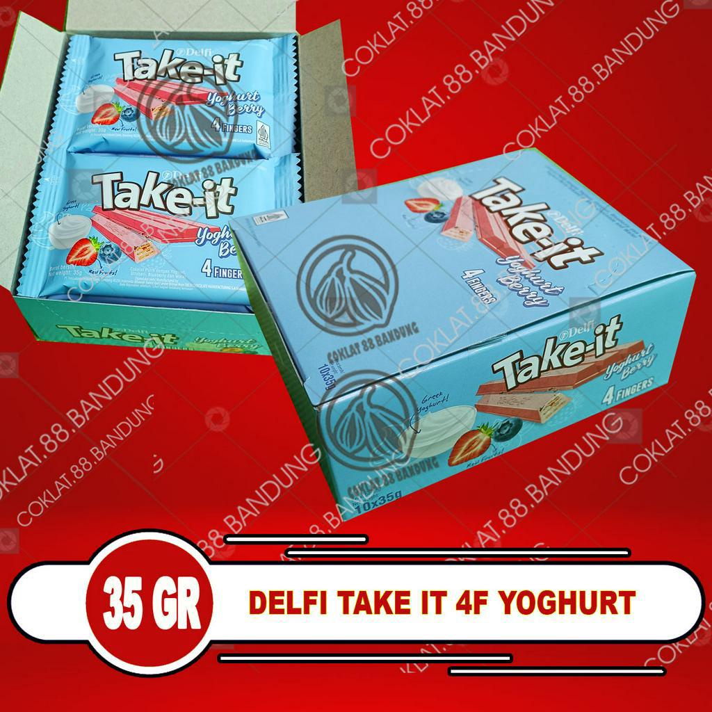 Jual DELFI TAKE IT 35GR BOX 10 PCS YOGURT, DELFI TAKE IT 4 FINGERS YOGHURT, COKLAT DELFI TAKE IT ...