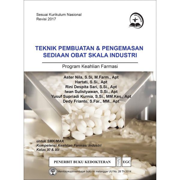 Jual Teknik Pembuatan & Pengemasan Sediaan Obat Skala Industri | Shopee ...