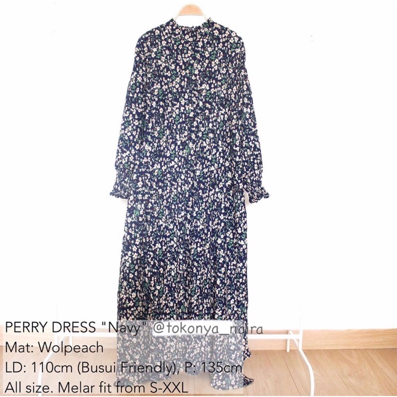 Jual Perry Dress Iymel Says Hijab (Black, Navy, Maroon) | Shopee Indonesia