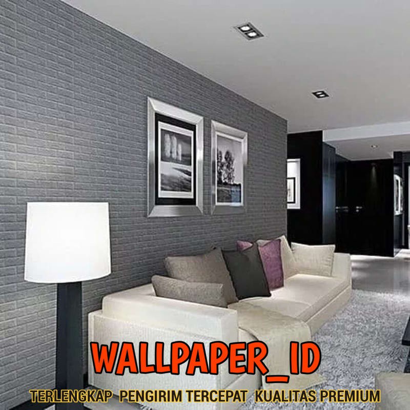 Jual Wallpaper Sticker Batu Bata 3D Emboss Abu2 Tua PREMIUM | Shopee ...