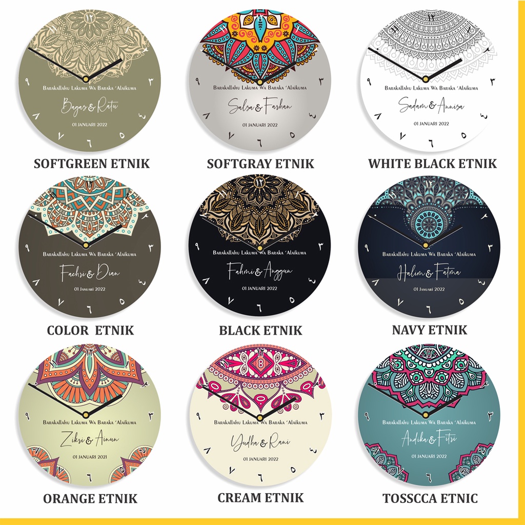 Jual Hampers Nikahan Jam Dinding Kayu Kado Weddin Hadiah Nikah Custom ...