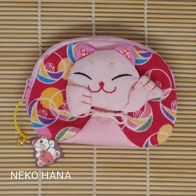 Jual Chirimen Maneki Neko Cat Coin pouch Wallet Dompet Koin Kucing Kain ...