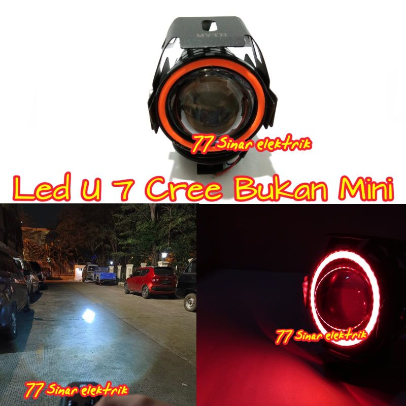 Jual Lampu Led Projie U7 Besar Ring Merah MYTH Bahan Full Almunium ...