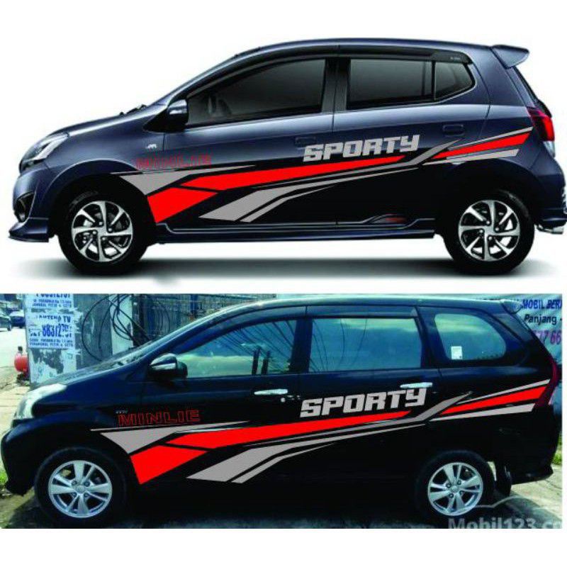 Jual sticker sporty sticker mobil Avanza Xenia cutting mobil Avanza ...