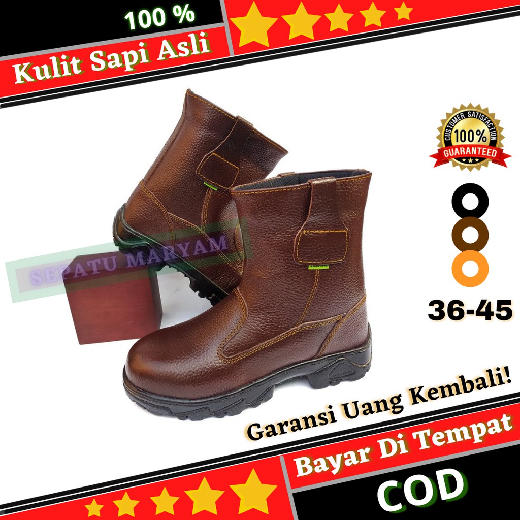 Jual Sepatu Kerja Lapangan Sepatu Safety Boots Sepatu Septi Ujung Besi ...