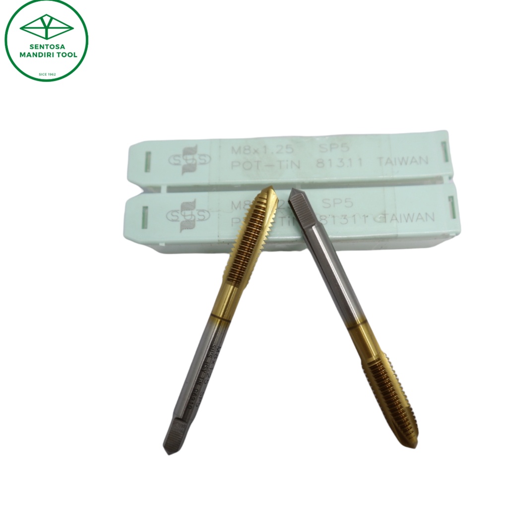 Jual TAP MESIN PO M3X0.5~M3.5X0.6 TiN SPIRAL POINT TAPS POT 81311 MERK ...