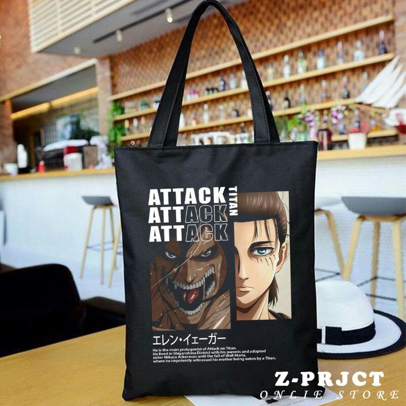 Jual TOTEBAG Anime Attack On Titan Eren Jaeger / TOTE BAG AOT / Totebag ...