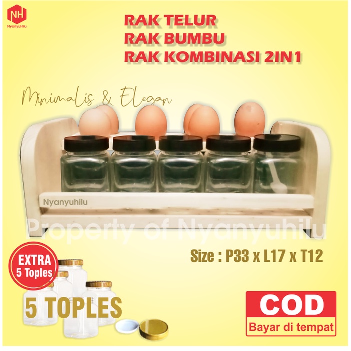 Jual Rak Bumbu Dapur Kombinasi Rak Keranjang Tempat Telur 2 Susun Plus ...