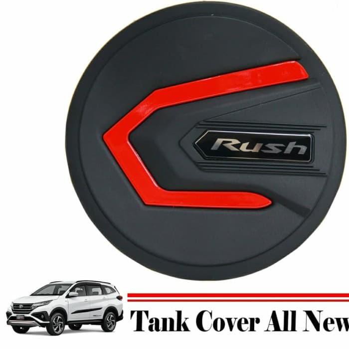 Jual Tank Cover All New Rush Tutup Tangki Bensin Mobil Hitam List Merah ...