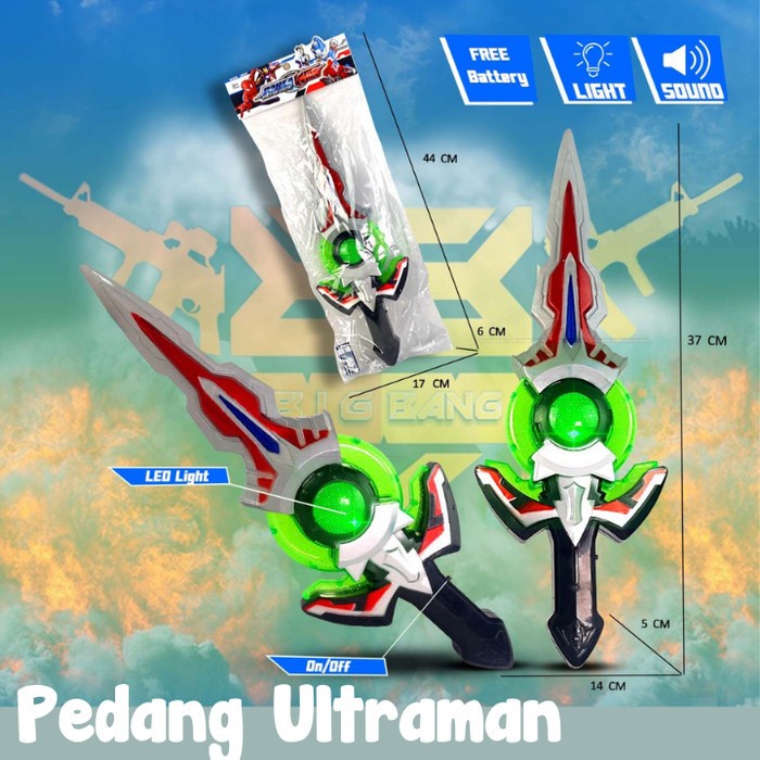 Jual Mainan Pedang Ultraman Sword Besar Menyala Suara Baterai BRO1355 ...