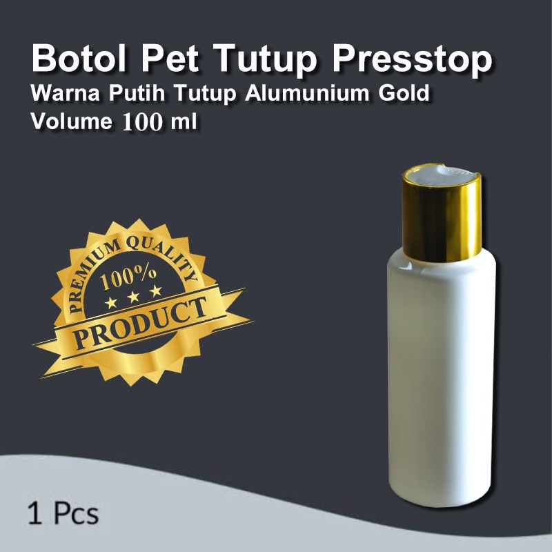 Jual TERMURAH !!! STOK TERBATAS !!! BOTOL PRESSTOP PUTIH TUTUP GOLD 100 ...