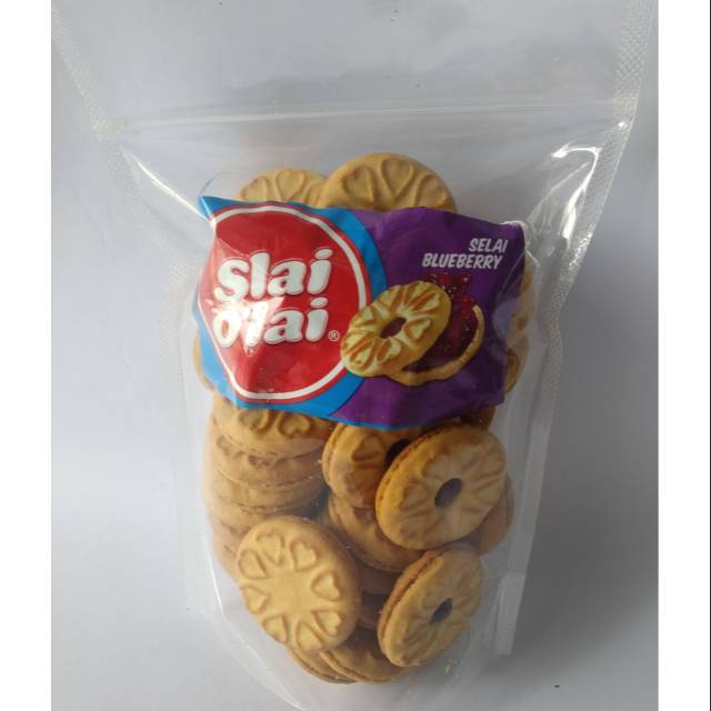 Jual Slai olay biskuit selai strawberry dan blueberry 200gr exp panjang ...