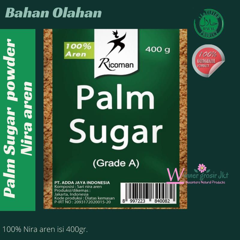 Jual Ricoman Palm Sugar 100% Sari Nira Aren 400g | Shopee Indonesia