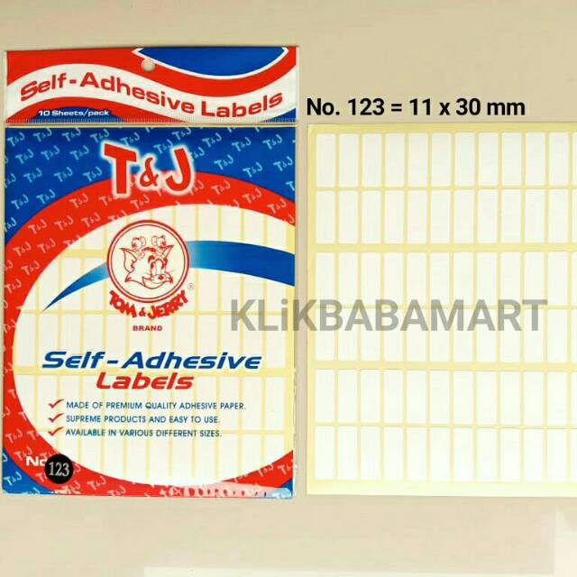 Jual STIKER LABEL UNDANGAN TOM & JERRY NO. 123 ORIGINAL T & J TOM JERRY ...