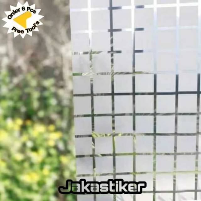 Jual Sticker/stiker kaca kaca film/motif kotak kotak(3cm) | Shopee ...