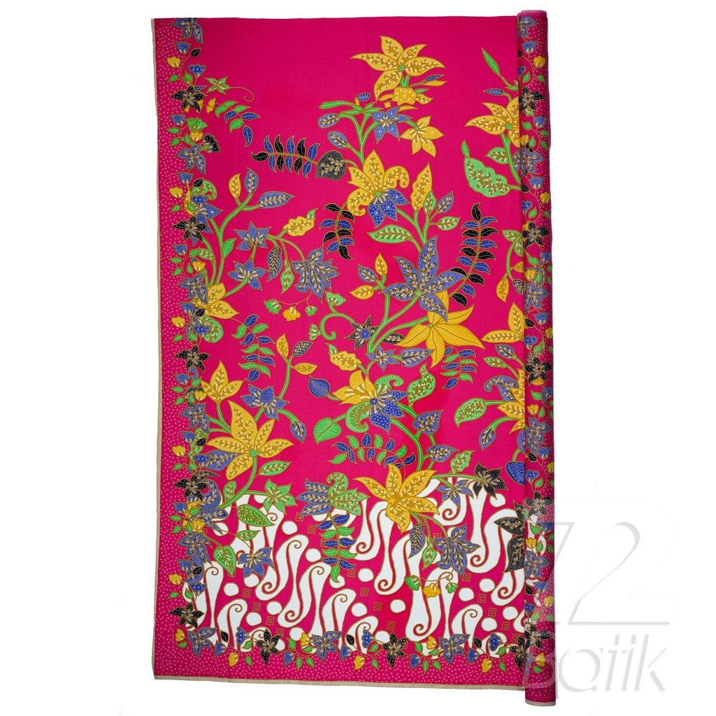 Jual KAIN BATIK PREMIUM Bahan Katun Motif Parang Kembang Warna Merah ...