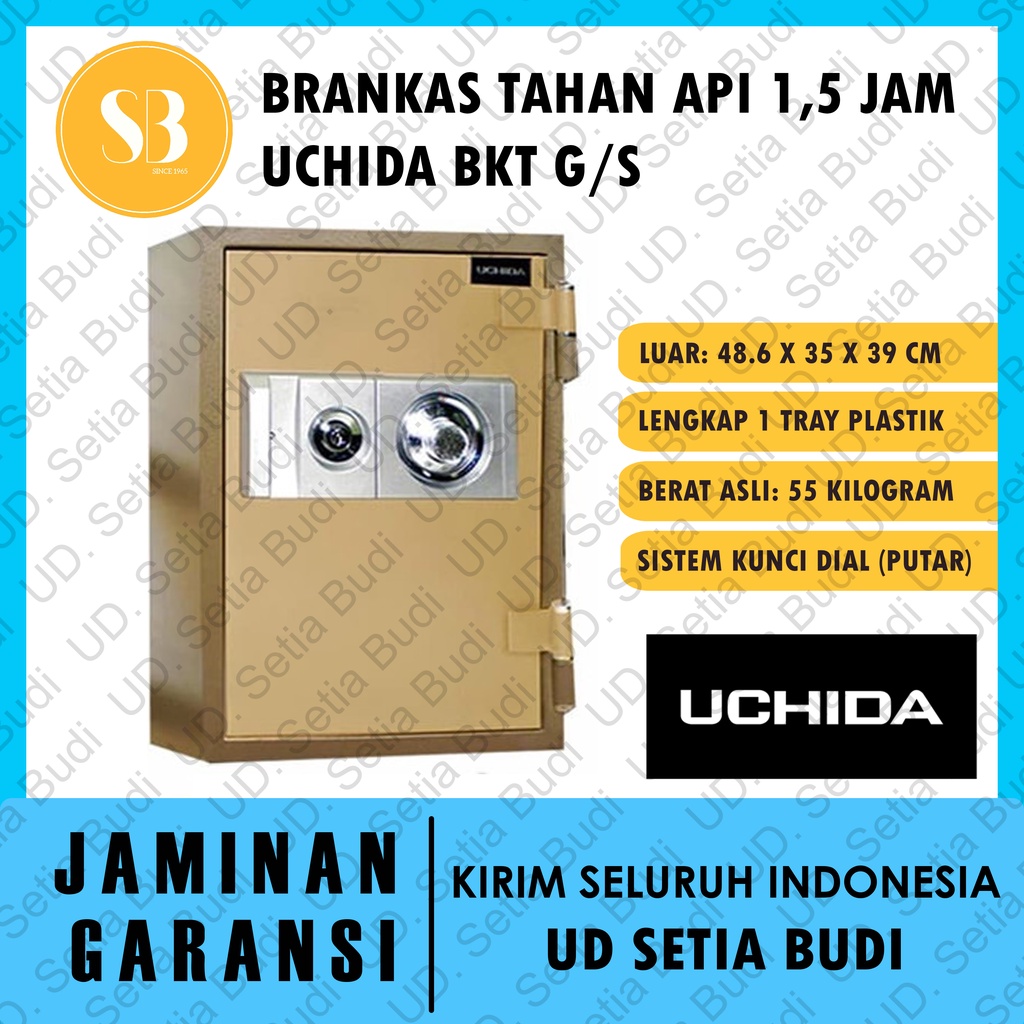 Jual Brankas Tahan Api Non-Alarm UCHIDA BKT Emas / Abu | Shopee Indonesia