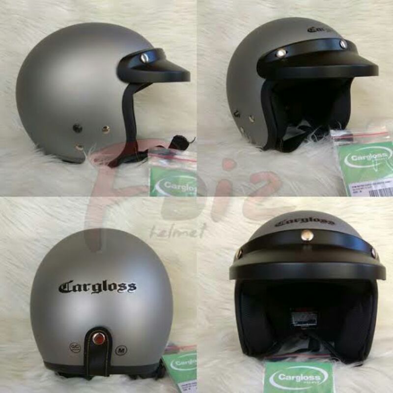 Jual HELM CARGLOSS ORIGINAL WARNA ABU-ABU DOFF RETRO HELM CALSSIC ZEUS ...