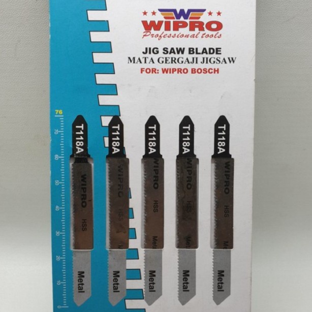 Jual WIPRO MATA GERGAJI BESI JIGSAW METAL JIG SAW BLADE T118A FOR BOSCH ...