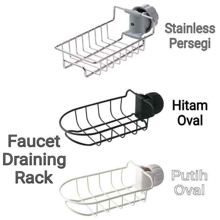 Jual HH158 Tempat Sabun Sponge Wastafel Stainless Faucet Draining Rack ...