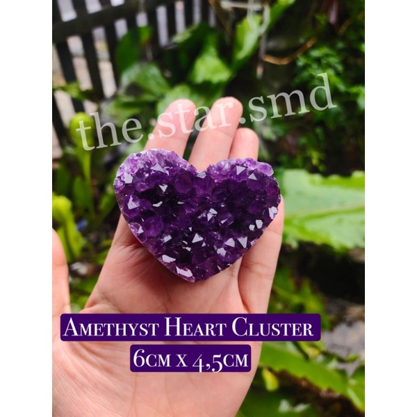 Jual Amethyst Cluster Heart AAA High Grade (BACA DESCRIPTION) | Shopee Indonesia
