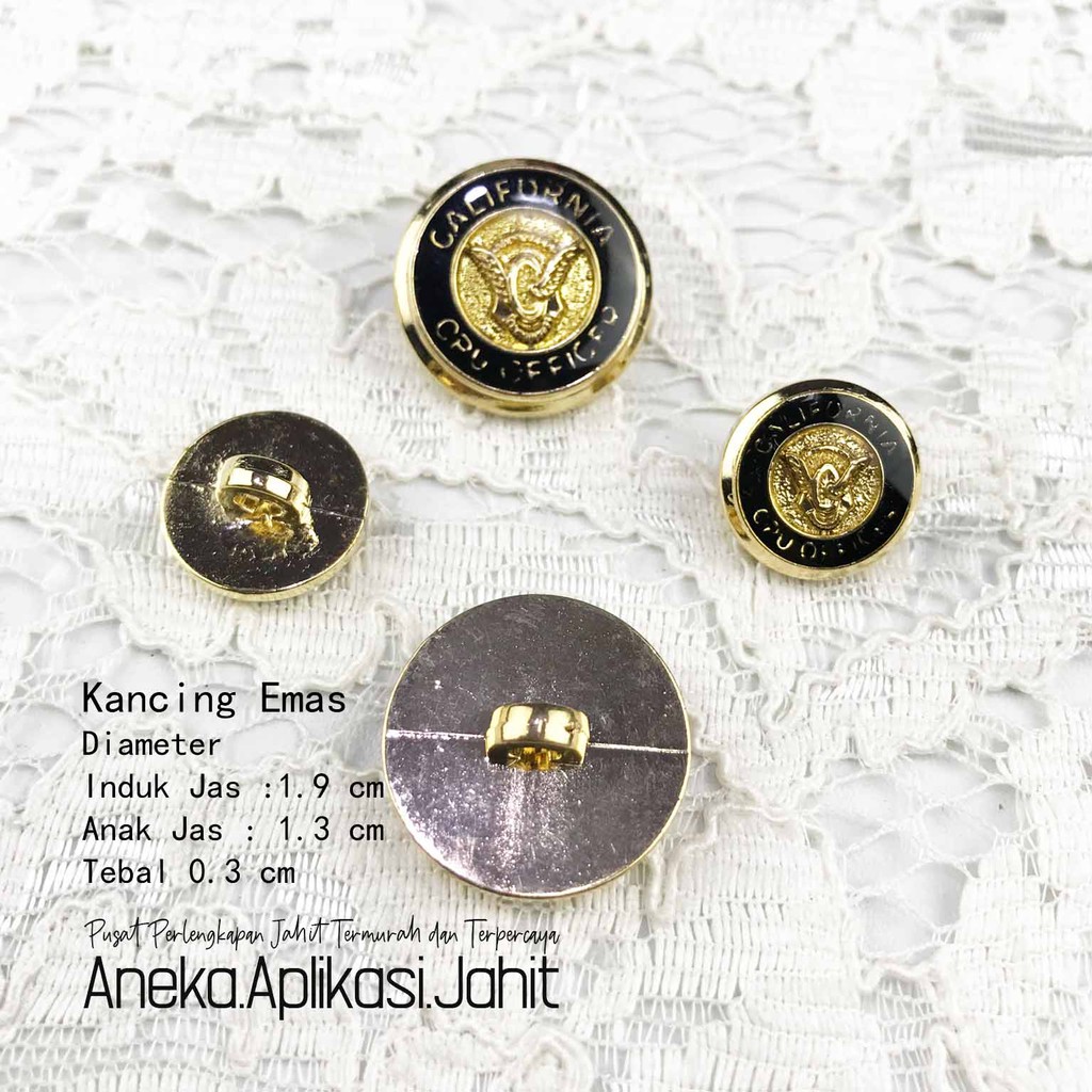Jual 12 BIJI KANCING JAS EPOXY / KANCING JAS EMAS PERAK / KANCING ...