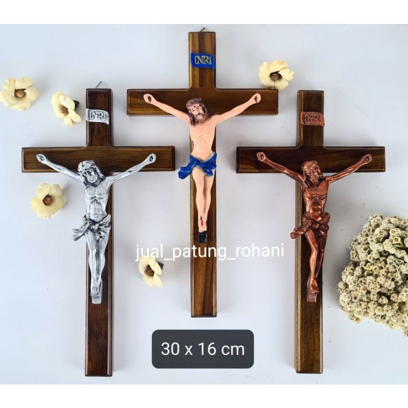 Jual Salib Dinding Kayu Yesus 30 cm | Shopee Indonesia