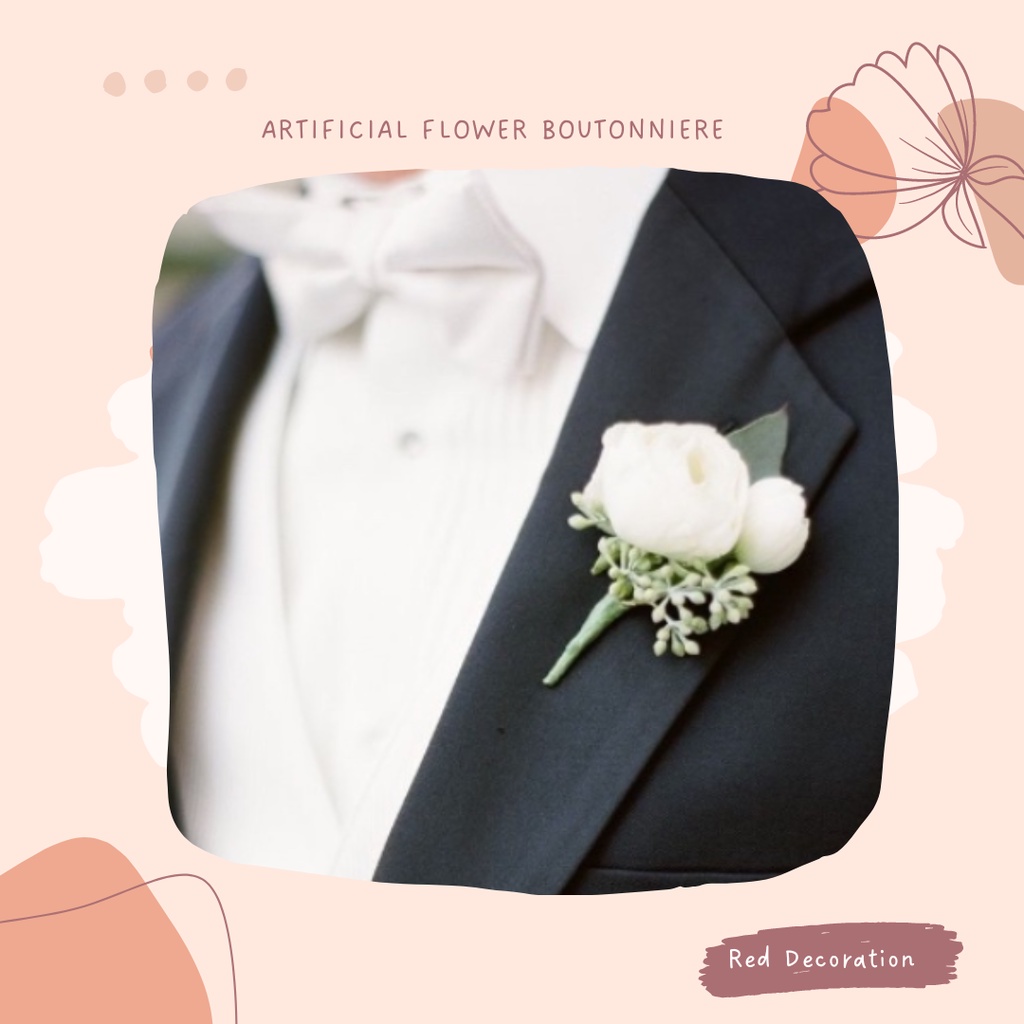Jual Pin Bunga Bros Jas Pengantin Pria Groom Wedding Boutonniere PEONY ...