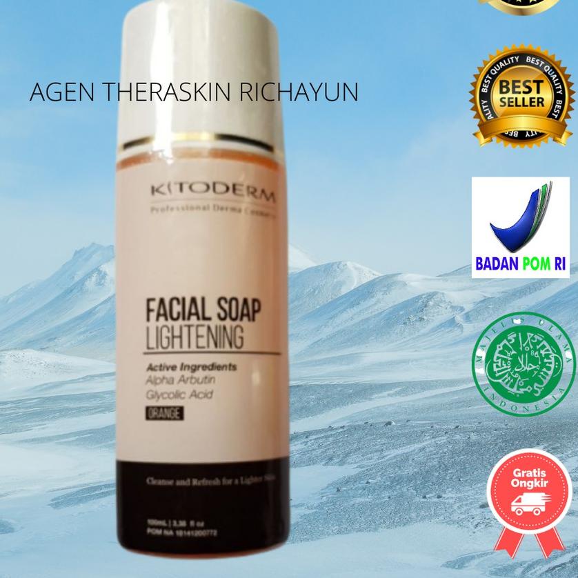 Jual ♞ Kitoderm facial soap lightening orange 100 ml | Shopee Indonesia