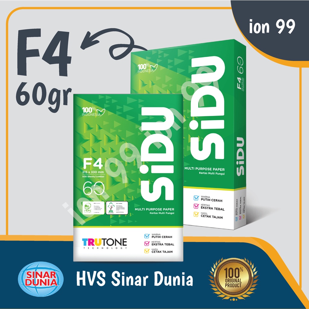 Jual Kertas HVS 60gr Sinar Dunia ( SiDu ) Folio | Shopee Indonesia