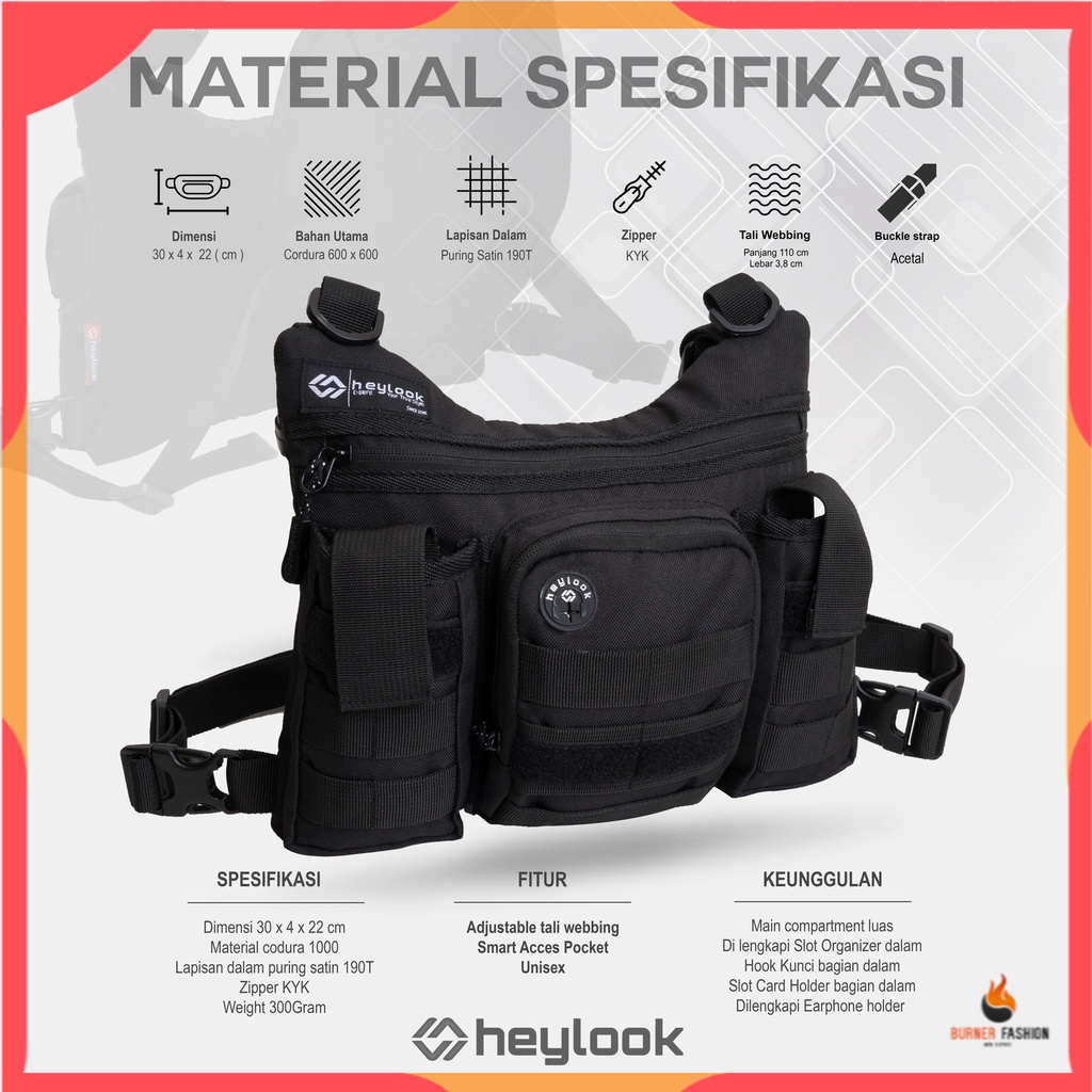 Jual Chest Bag TACTICAL phantom Tas Dada model rompi Selempang rig bag ...