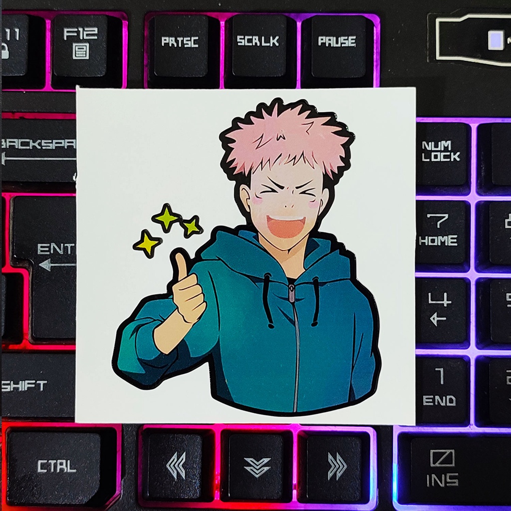 Jual Stiker Sticker Hologram Anime Itadori Yuuji Stiker Anime Jujutsu Kaisen Stiker Estetik
