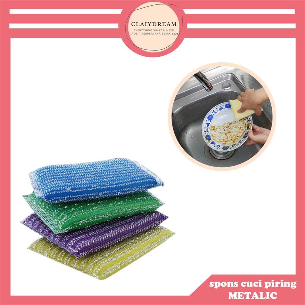 Jual ~CLAIYDREAM~ Spons Metalic Metalik Gilap Spon Serbaguna Metalic ...