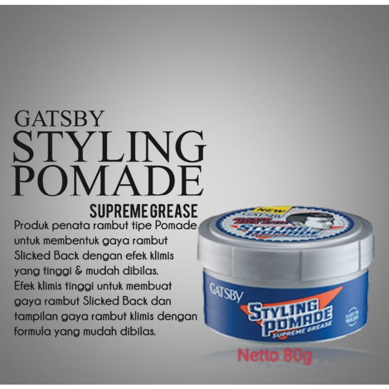 Jual Minyak Rambut GATSBY STYLING POMADE SUPREME GREASE Netto 80g ...
