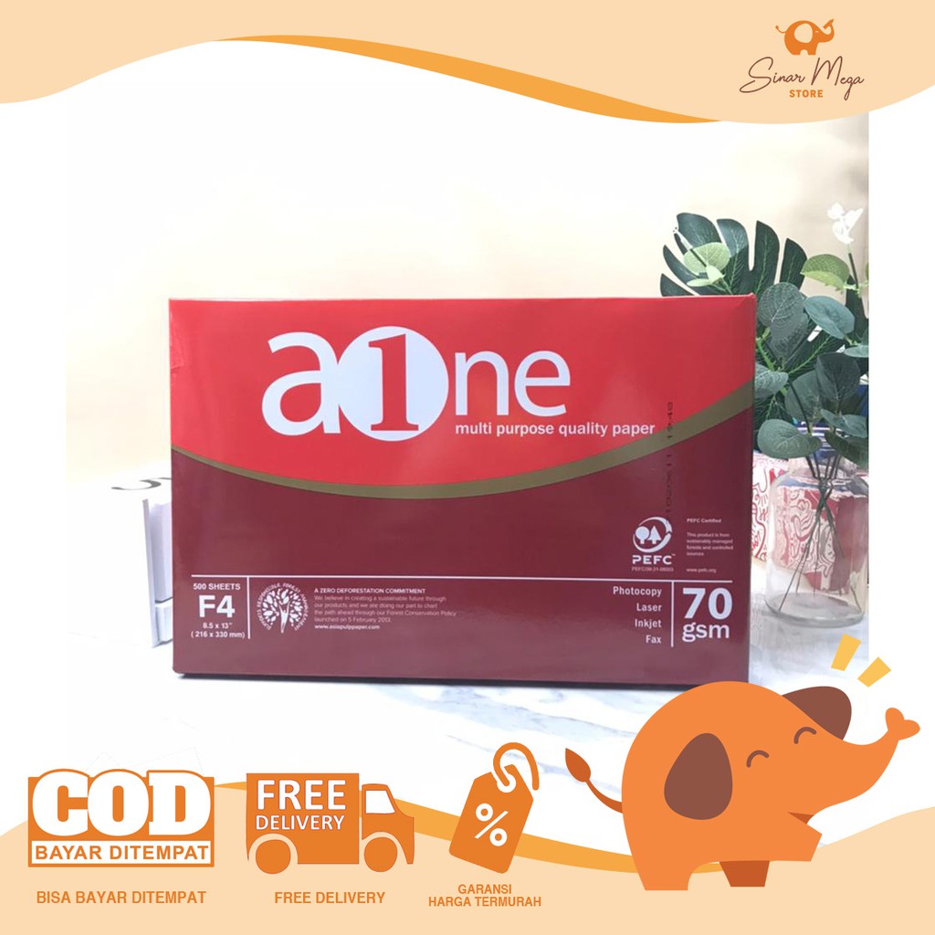 Jual A1 ONE AONE Paper Kertas Print Fotocopy F4 70gr/gsm 500 Sheet ...