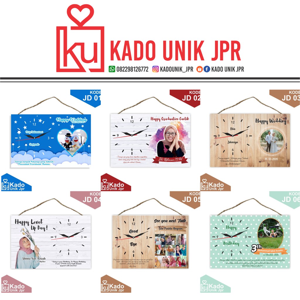 Jual Kado pernikahan jam dinding wisuda, anniversary, ultah, wedding ...