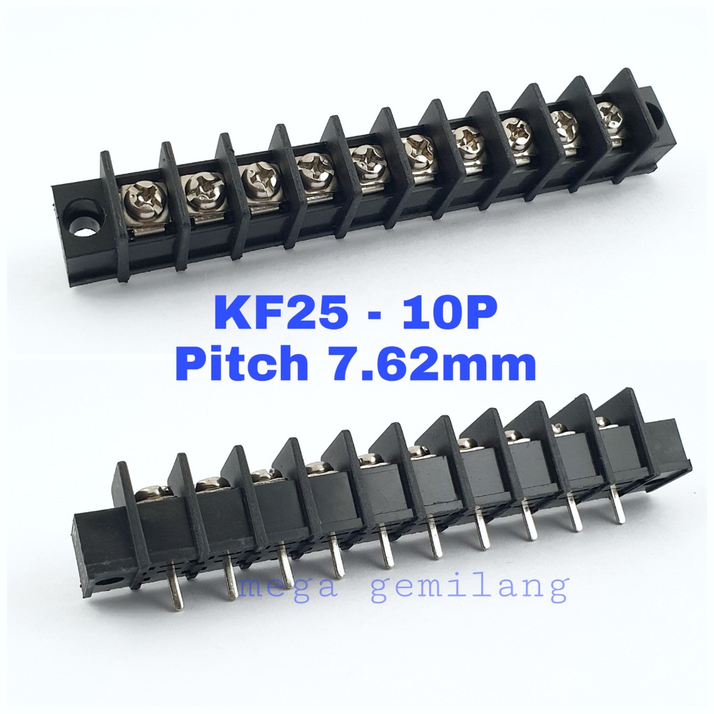 Jual Terminal Blok KF 25 10p | terminal baut 7.62 mm | barrier terminal block | Shopee Indonesia